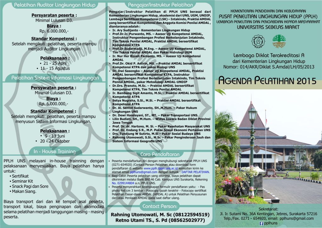 Brosur Diklat PPLH LPPM UNS 2015 – PPLH UNS