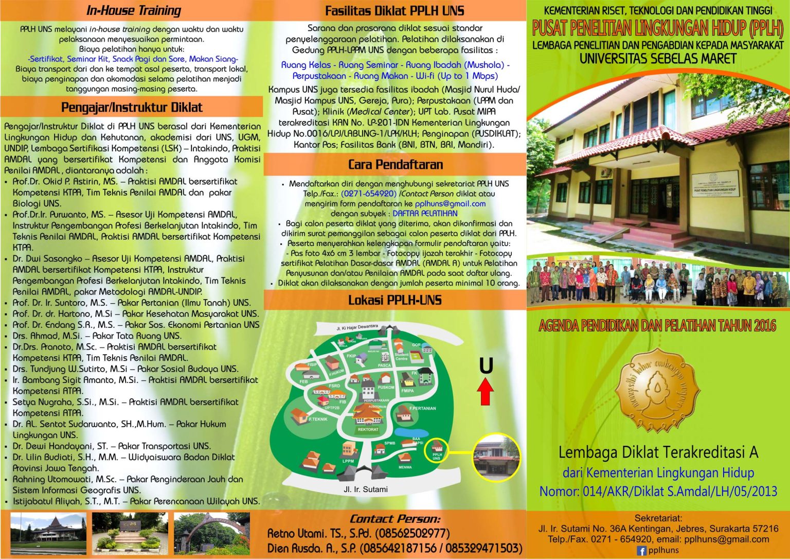 Brosur Agenda Diklat PPLH LPPM UNS 2016 – PPLH UNS